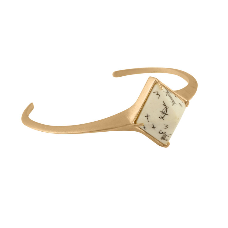 Sami Pyramid Reindeer Bangle - Sandblasted Gold Vermeil by No 13 ...