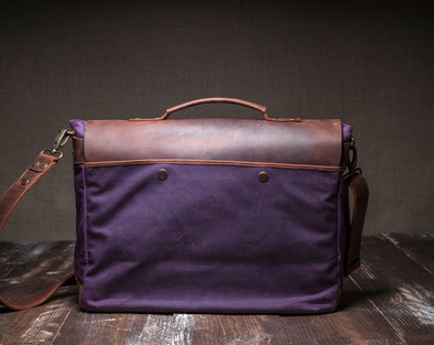 Purple Canvas Laptop Messenger Bag by Tram 21 | Jetset Times SHOP